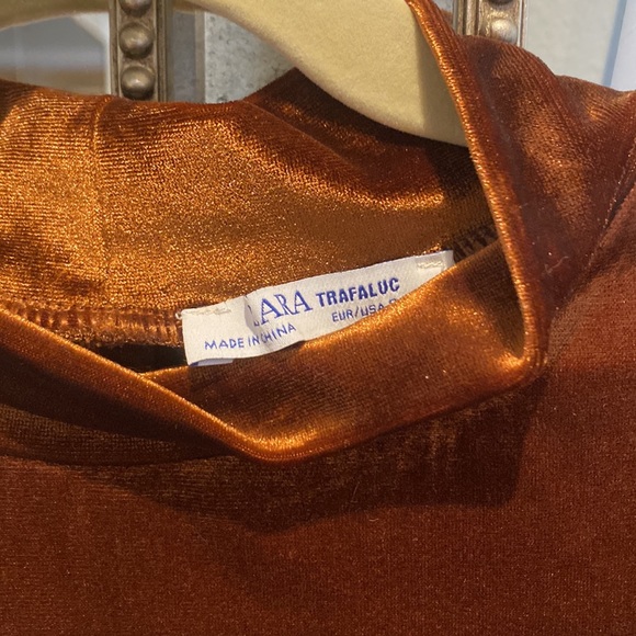 Zara | Dresses | Zara Rust Velvet Midi Dress | Poshmark